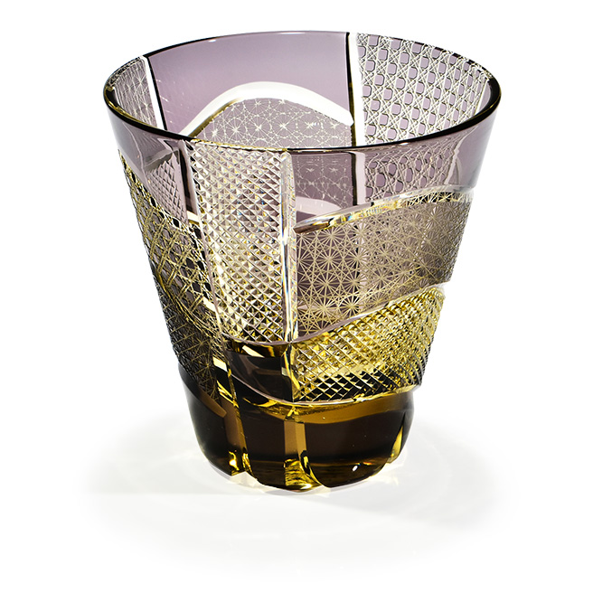 Pr-298 コレクション多目的グラス 葡萄色 | 江戸切子の店 華硝（はなしょう）